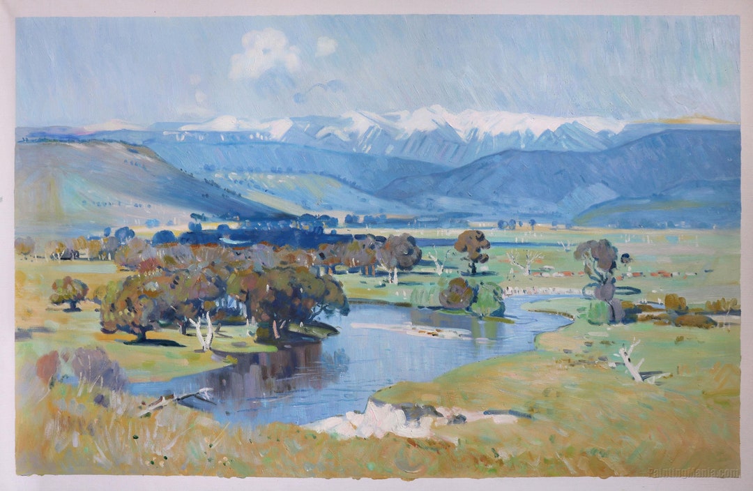 The Murray and the Mountain - Sir Arthur Streeton Hand-painted Oil ...