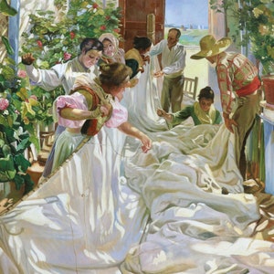 Mending the Sail - Joaquin Sorolla Y Bastida Hand-painted Oil Painting ...