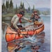 Canoe, Rowing, River Philip Goodwin Hand-painted Oil Painting ...