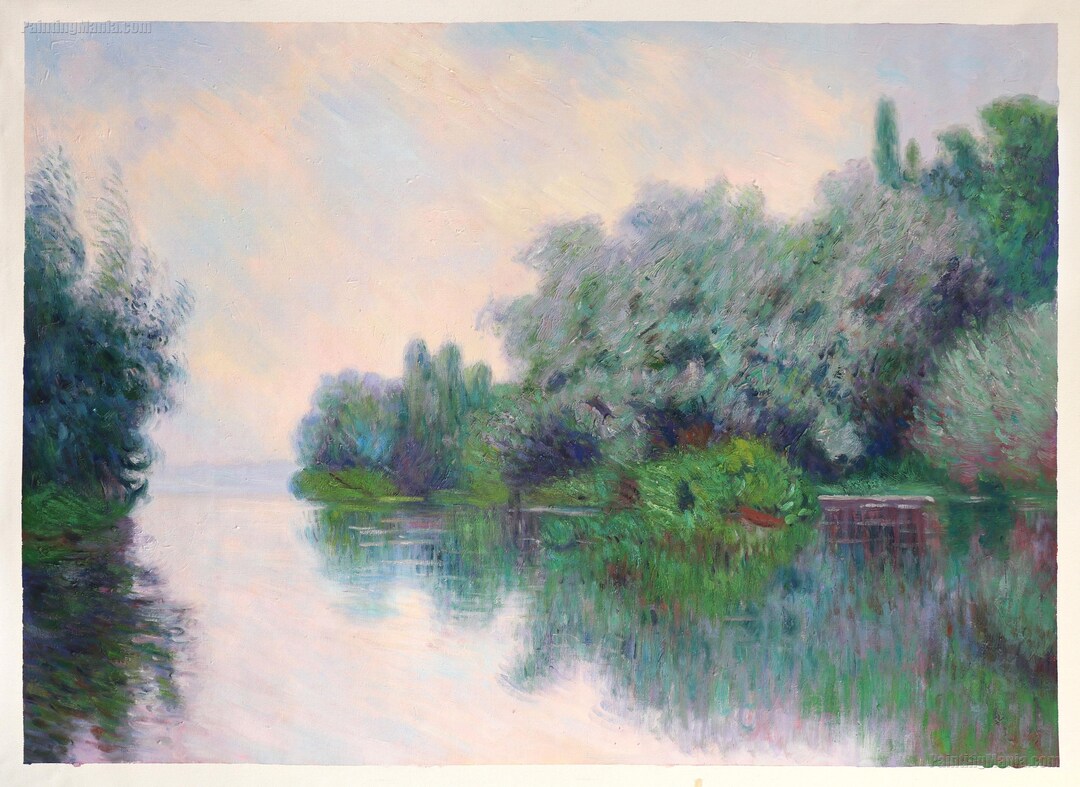 The Seine Near Giverny - Claude Monet Hand-painted Oil Painting, Nature ...