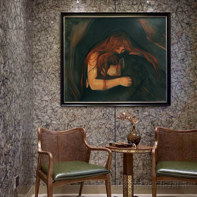 Vampire 1894 Edvard Munch Hand-painted Oil Painting - Etsy