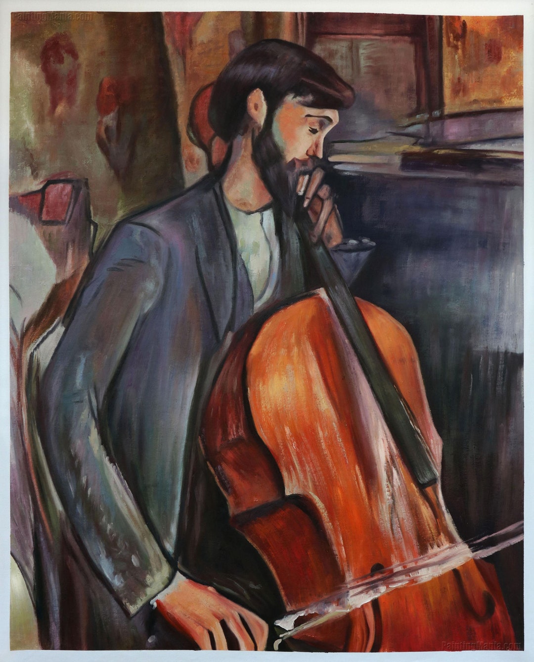 The Cellist - Amedeo Modigliani Hand-painted Oil Painting Reproduction ...