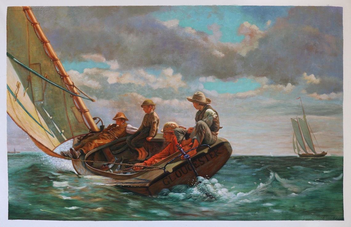 Breezing up A Fair Wind Winslow Homer Hand-painted Oil - Etsy