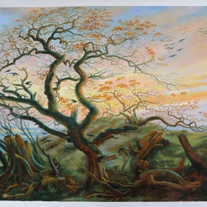 Tree of Crows Caspar David Friedrich Hand-painted Oil - Etsy