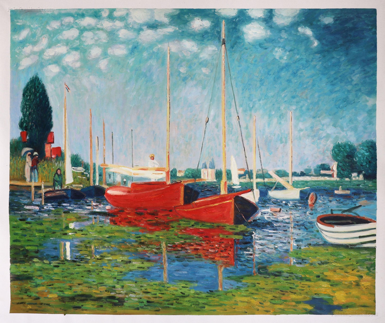 Red Boats at Argenteuil Claude Monet Hand-painted Oil - Etsy