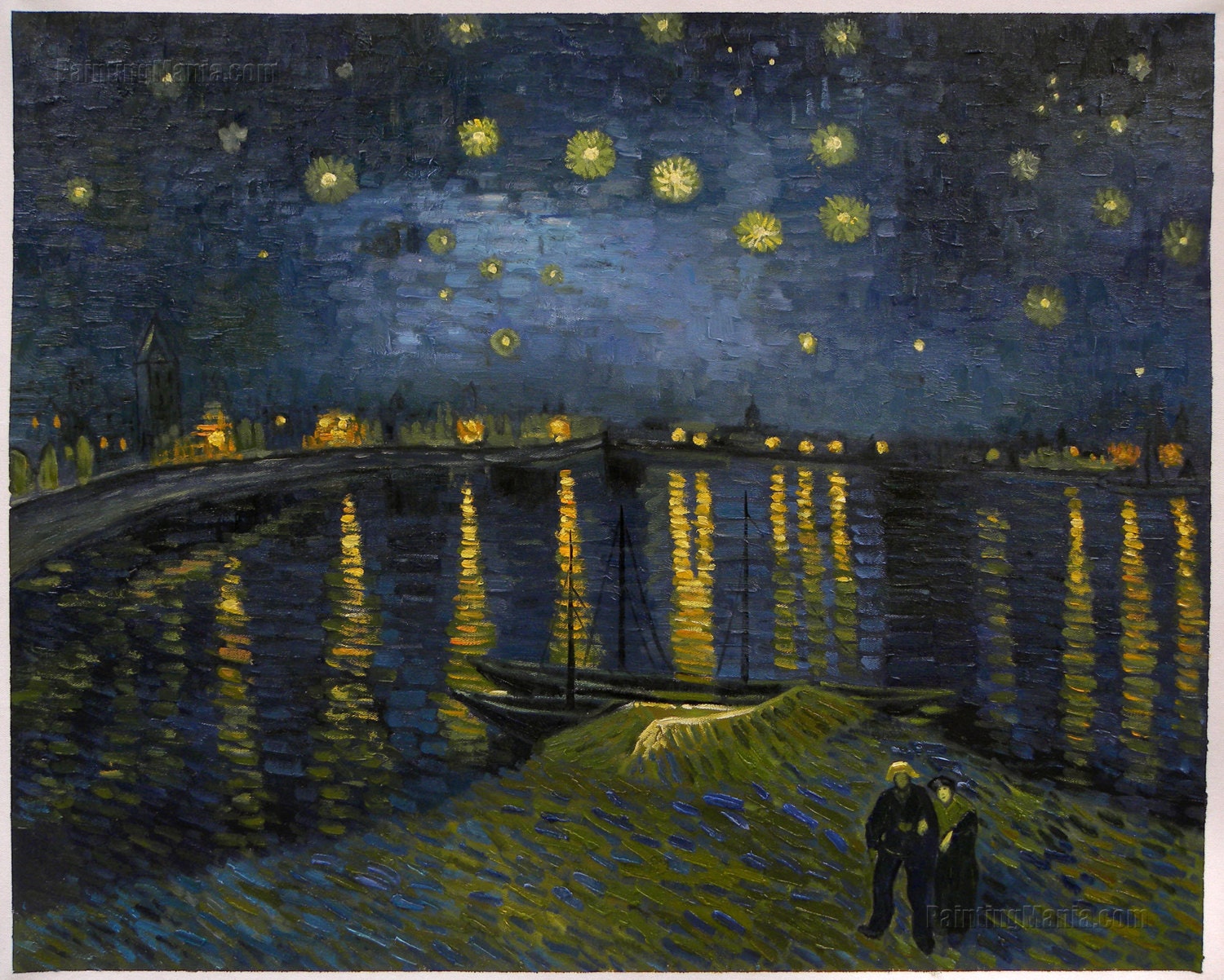 Starry Night Over the Rhone Vincent van Gogh hand-painted | Etsy