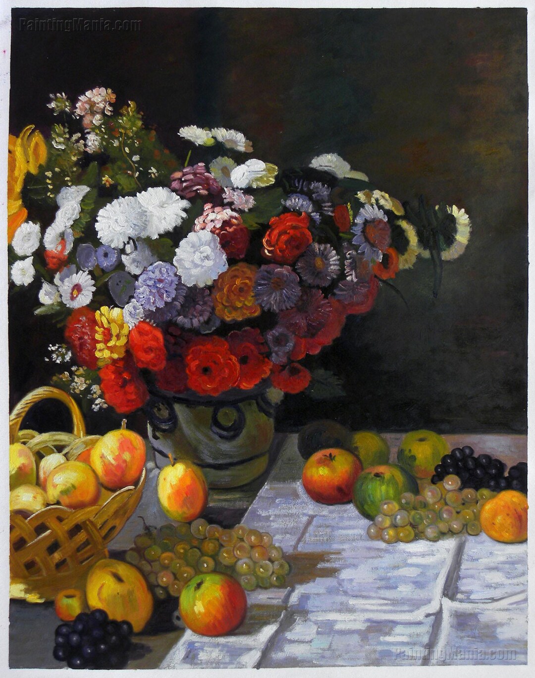 Flowers and Fruits - Claude Monet Hand-painted Oil Painting ...