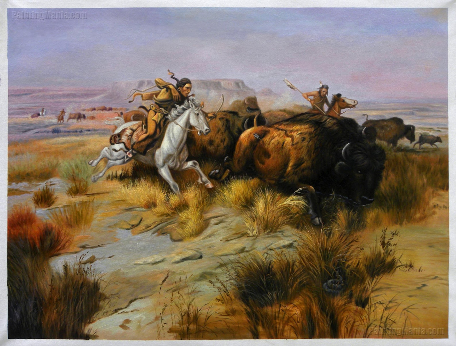 Indian Buffalo Hunt land of Good Hunting Charles Russell - Etsy
