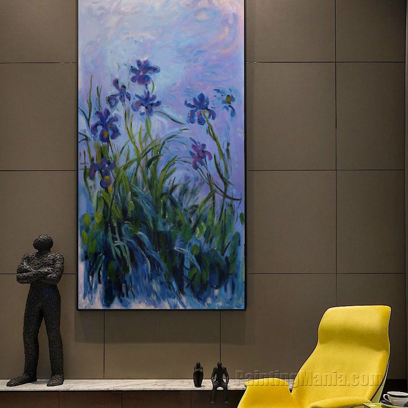 Lilac Irises Claude Monet Hand-painted Oil Painting - Etsy