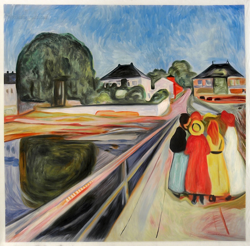 The Girls on the Bridge 1902 Edvard Munch Hand-painted Oil - Etsy