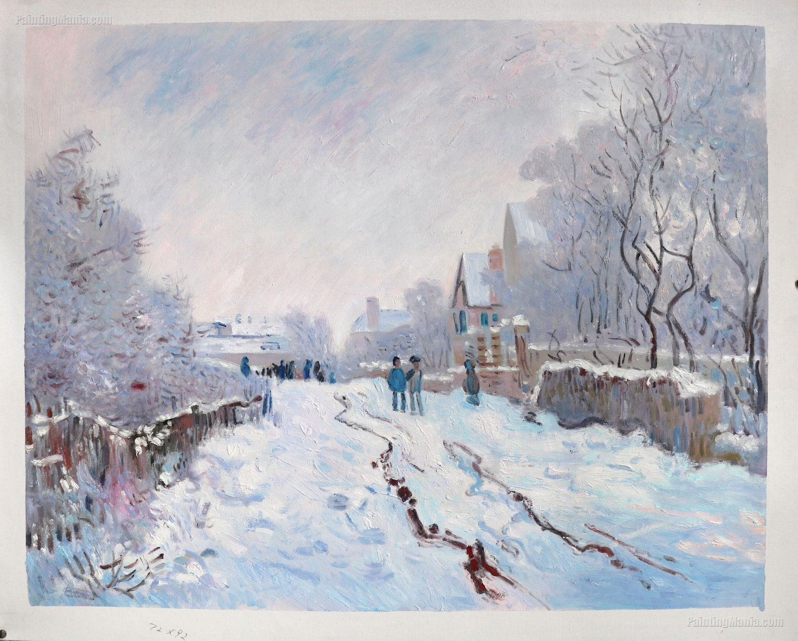 Snow Scene at Argenteuil Claude Monet Hand-painted Oil - Etsy