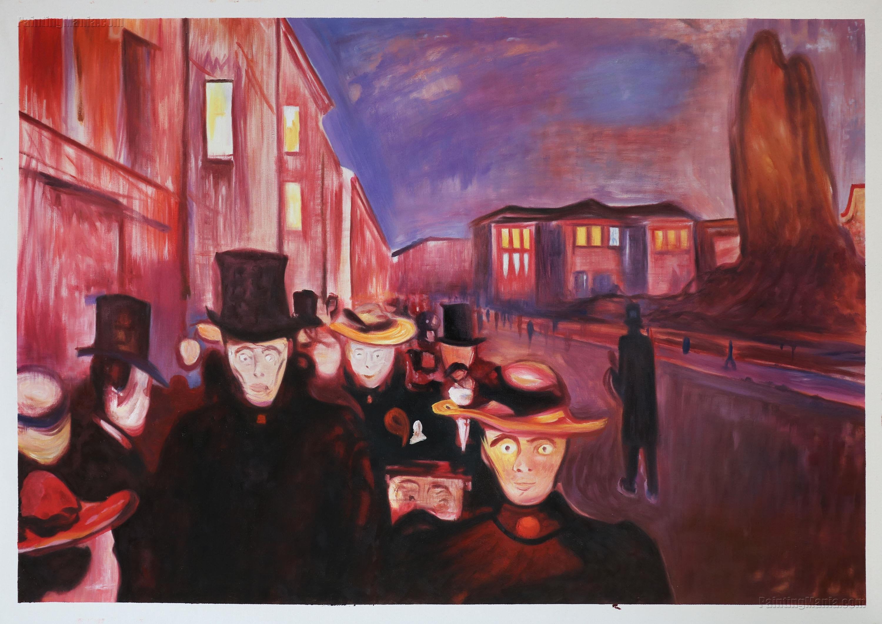 Evening on Karl Johan Street Edvard Munch Hand-painted Oil - Etsy UK