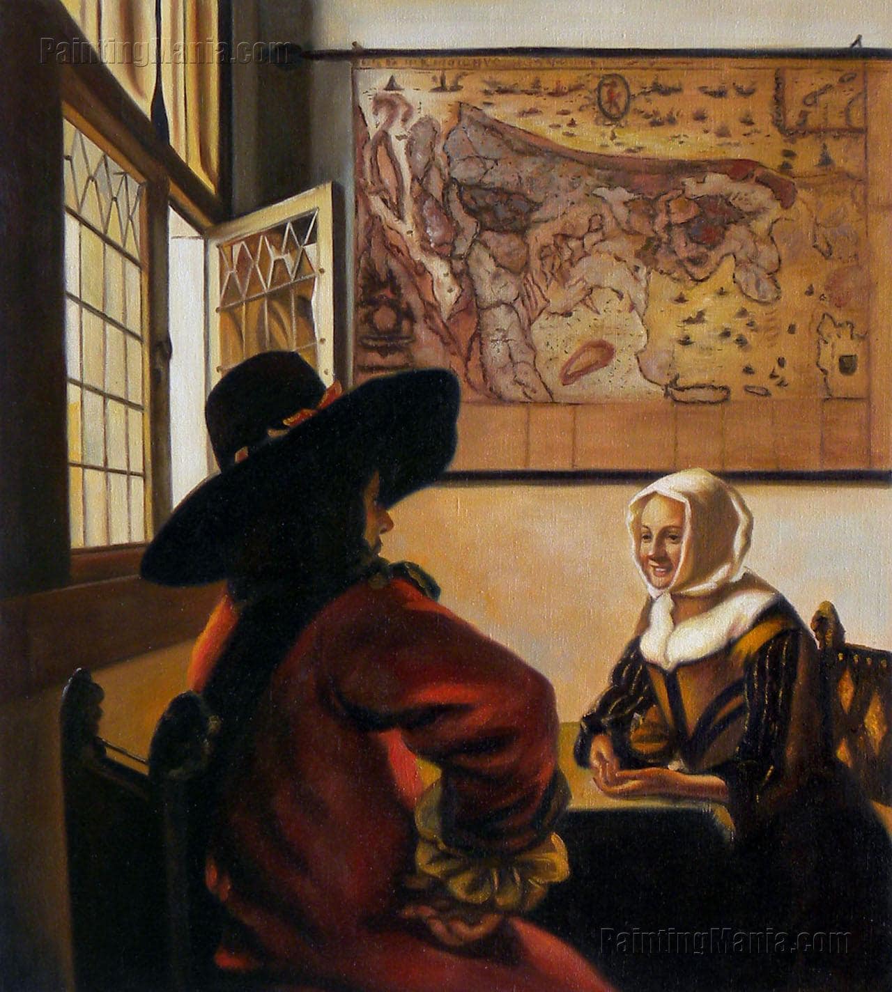 Soldier and a Laughing Girl Johannes Vermeer Hand-painted | Etsy
