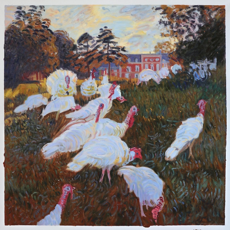 White Turkeys Claude Monet Hand-painted Oil Painting - Etsy