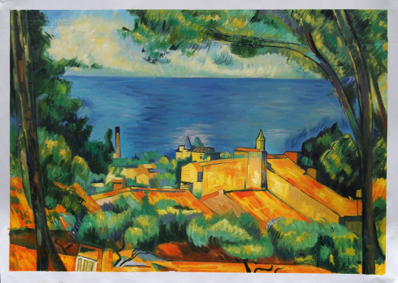 Estaque aux toits rouges Paul Cezanne peint à la main - Etsy France