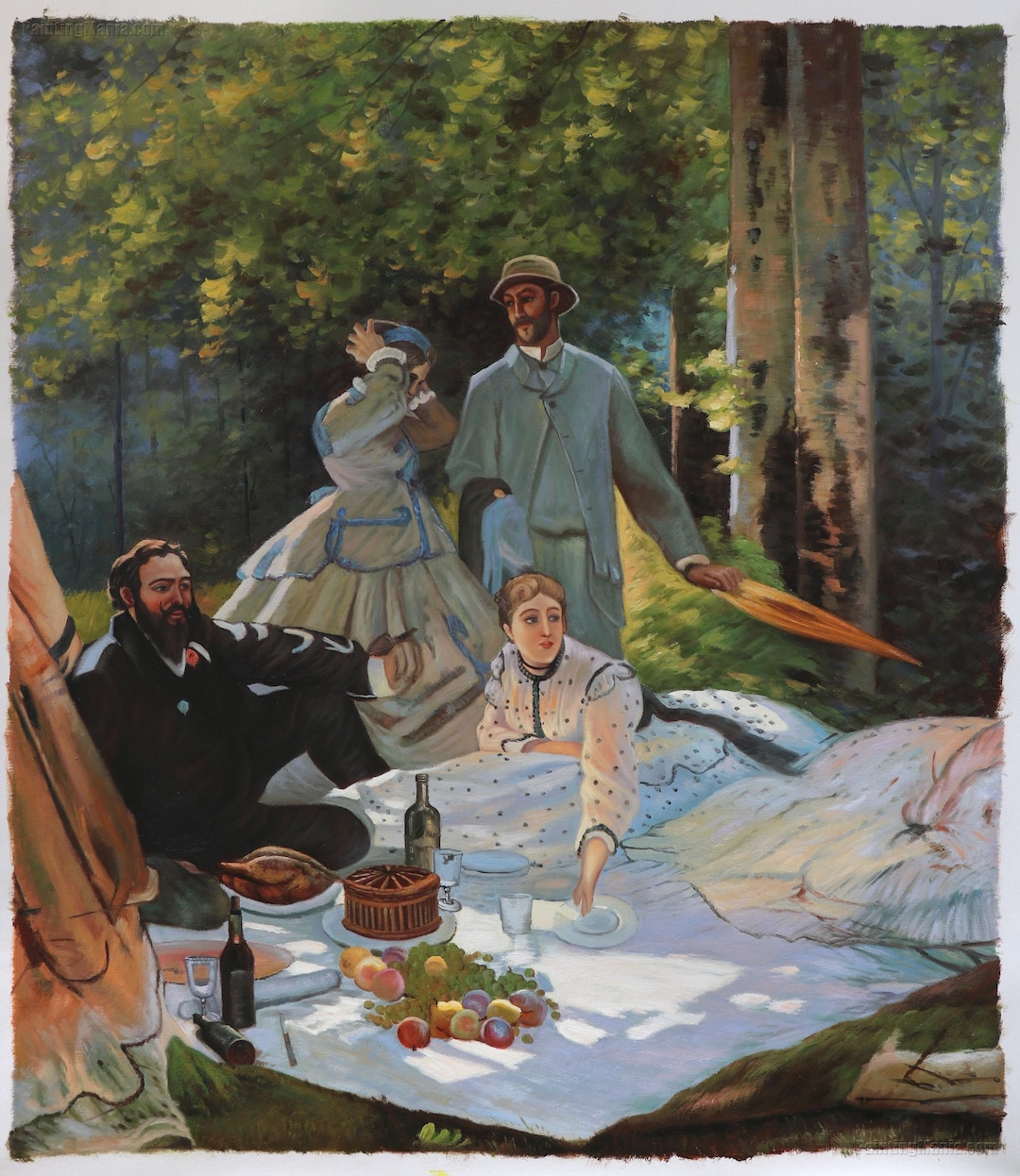 Dejeuner Sur L'herbe (the Picnic). Right Fragment - Claude Monet Hand ...