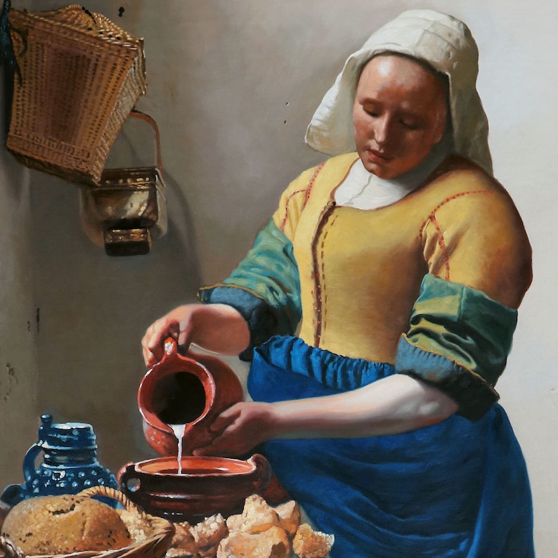 The Milkmaid - Johannes Vermeer Hand-painted Oil Painting Reproduction ...