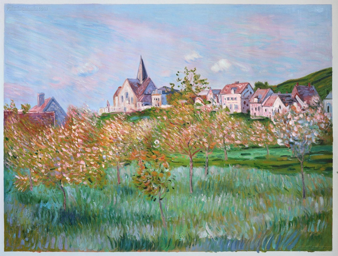 Spring in Giverny, Afternoon Effect - Claude Monet Hand-painted Oil ...