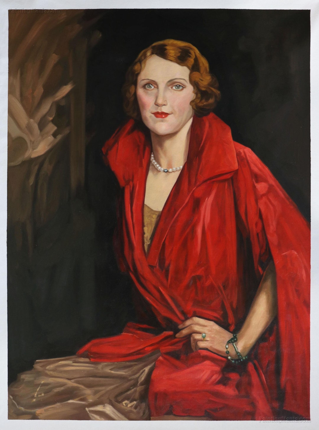 Portrait of Mrs. James V. Rank - Sir John Lavery Hand Painted Oil ...