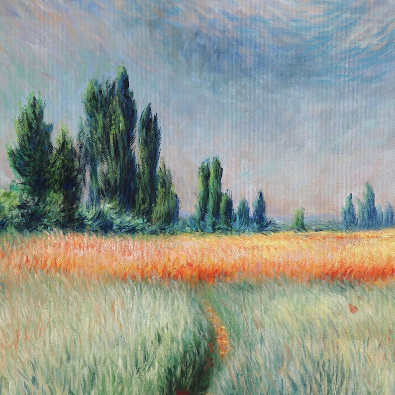 The Wheat Field Claude Monet Hand-painted Oil Painting - Etsy