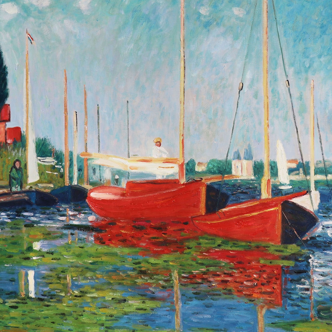 Red Boats at Argenteuil Claude Monet Hand-painted Oil | Etsy