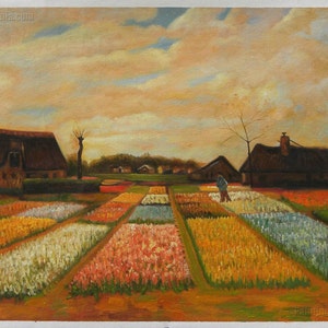 Bulb Fields (flower Beds in Holland) - Vincent Van Gogh Hand-painted ...