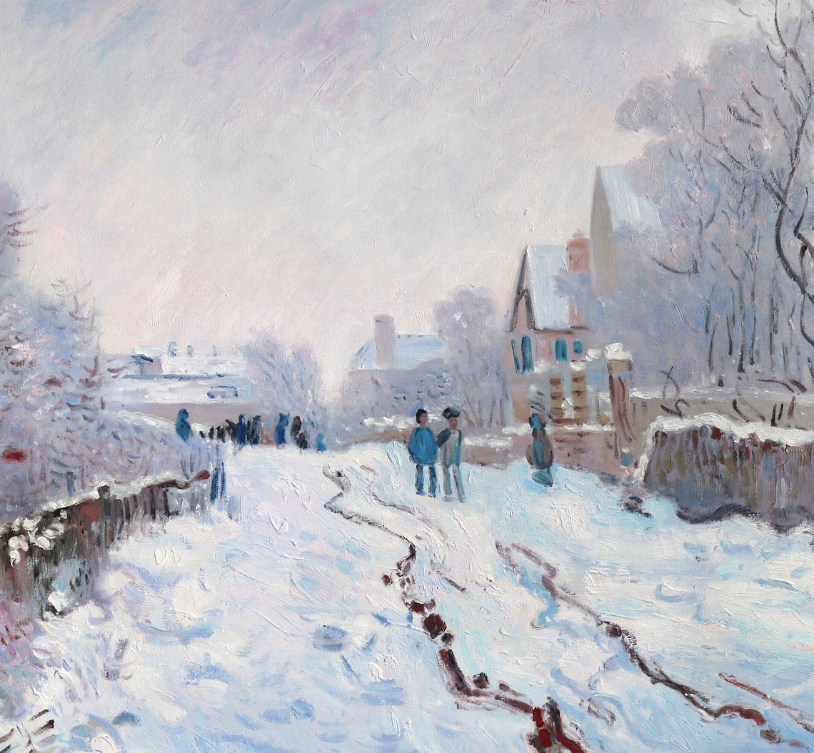 Snow Scene at Argenteuil - Claude Monet Hand-painted Oil Painting ...
