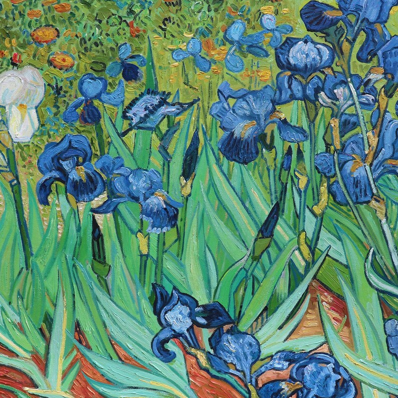 Irises getty Vincent Van Gogh Hand-painted Oil Painting | Etsy