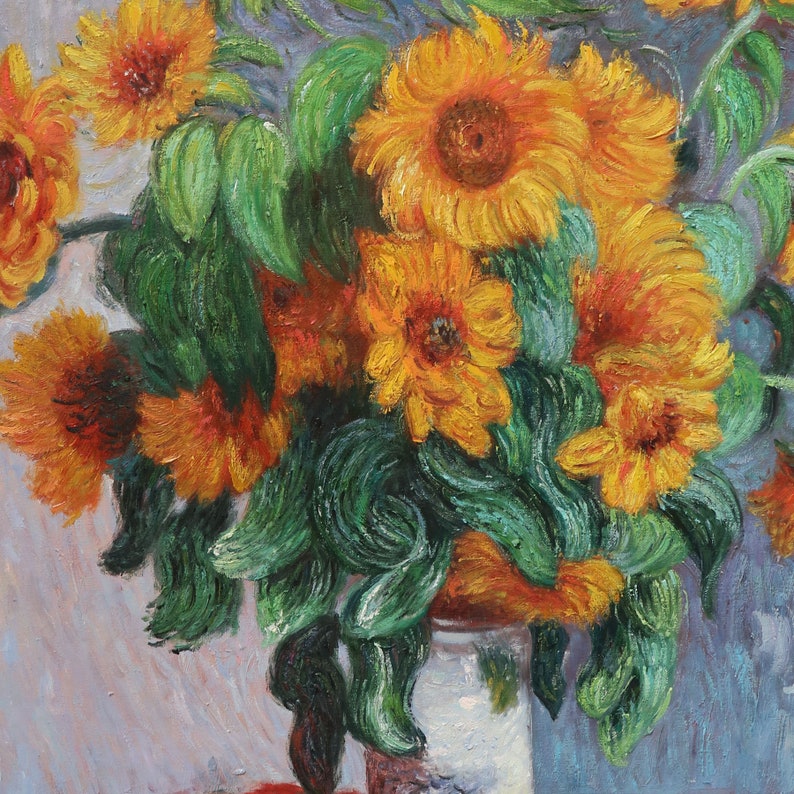 Bouquet of Sunflowers Claude Monet Hand-painted Oil Painting | Etsy