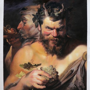 Two Satyrs - Sir Peter Paul Rubens Hand-painted Oil Painting ...