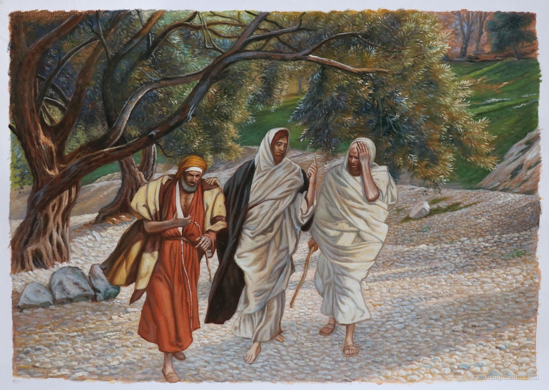 The Pilgrims of Emmaus on the Road James Tissot Hand-painted - Etsy
