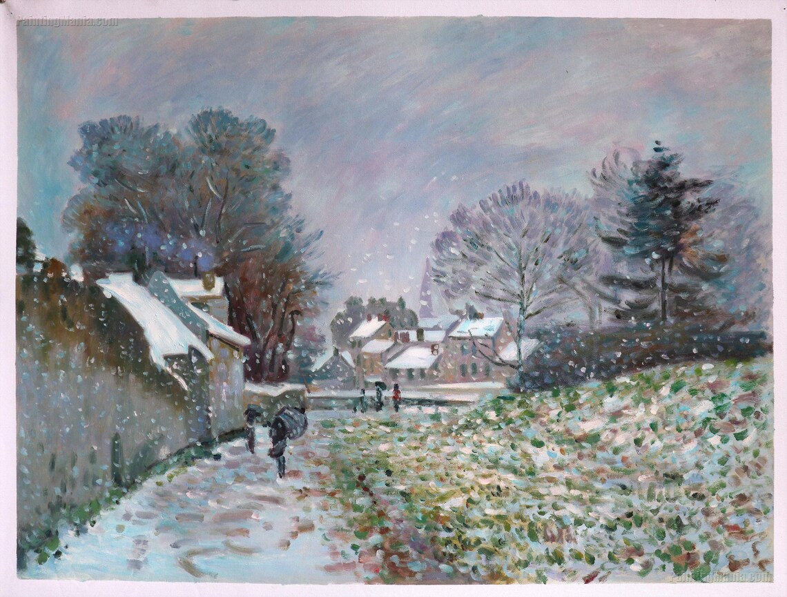 Snow at Argenteuil - Claude Monet Hand-painted Oil Painting ...