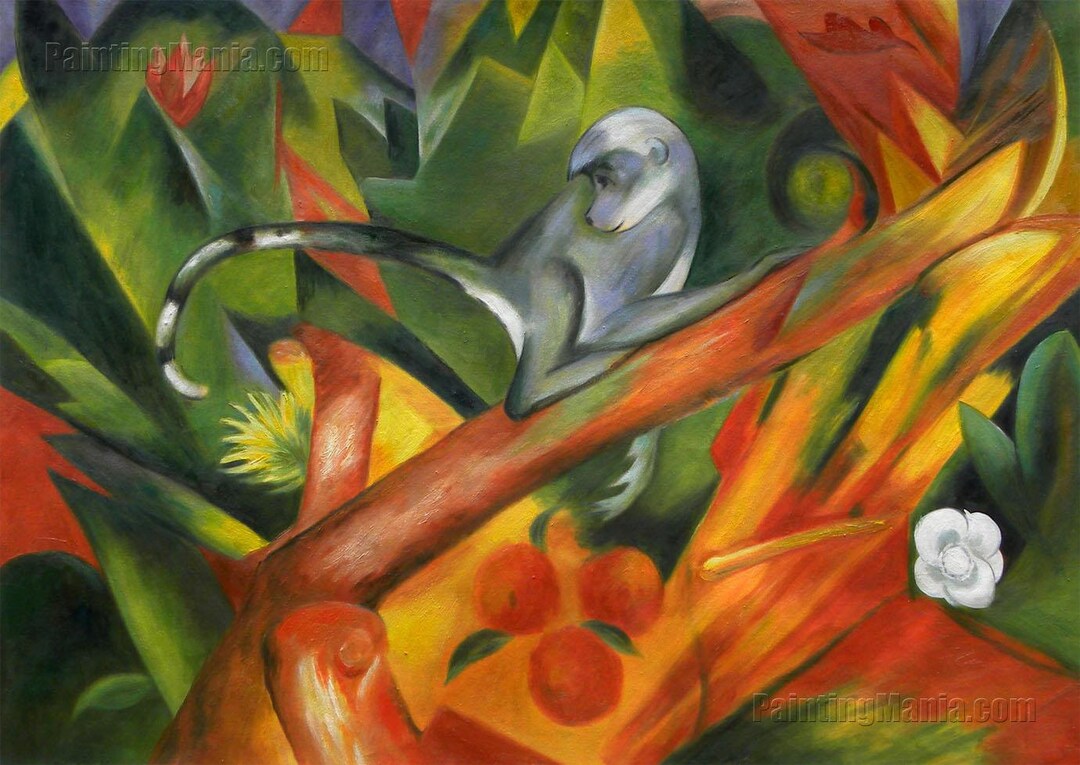 The Monkey - Franz Marc Hand-painted Oil Painting Reproduction,abstract ...