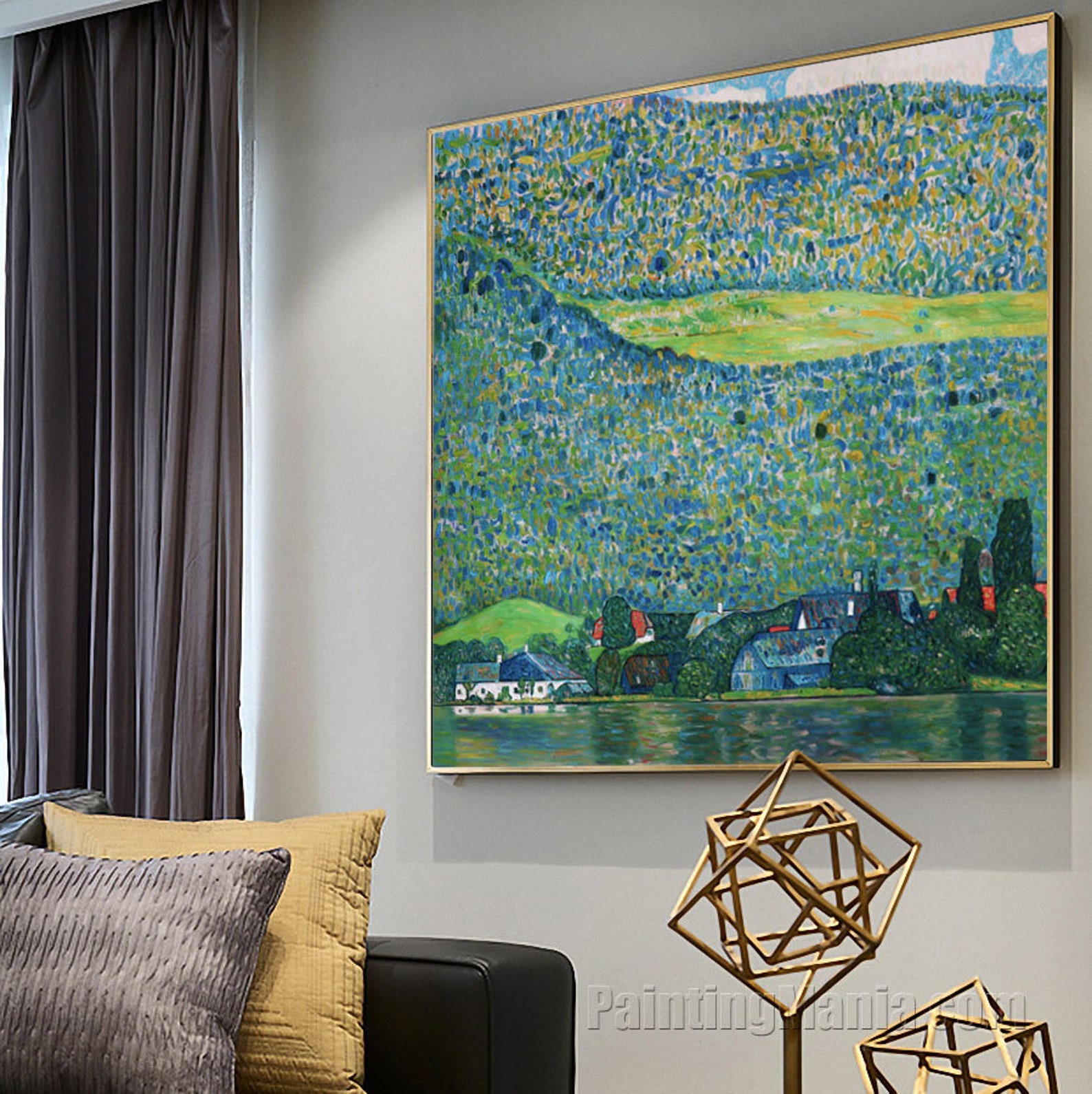 Unterach at the Attersee - Gustav Klimt Hand-painted Oil Painting ...