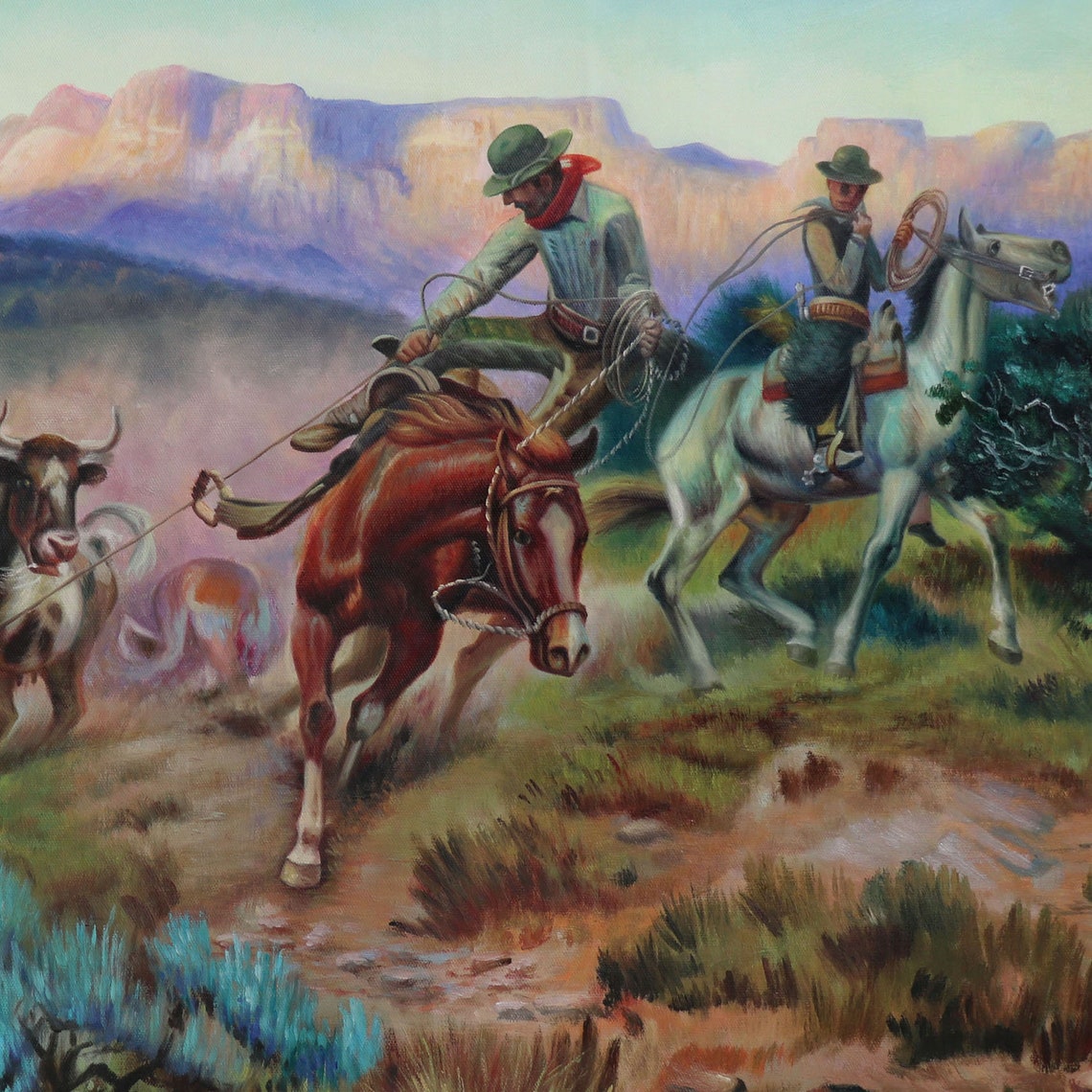 Round up on the Musselshell Charles Marion Russell - Etsy