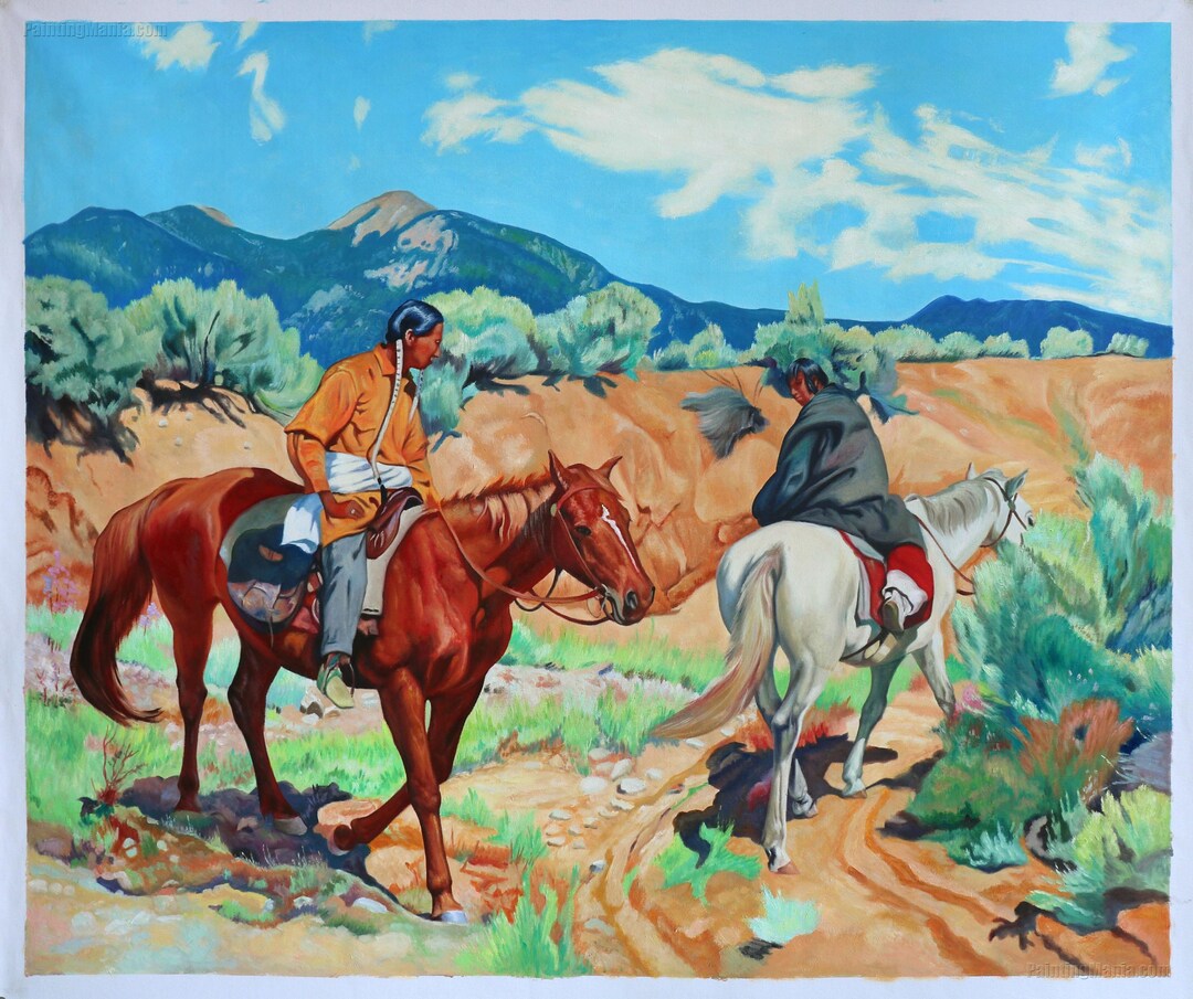 The Yellow Shirt - Walter Ufer Hand-painted Oil Painting Reproduction ...