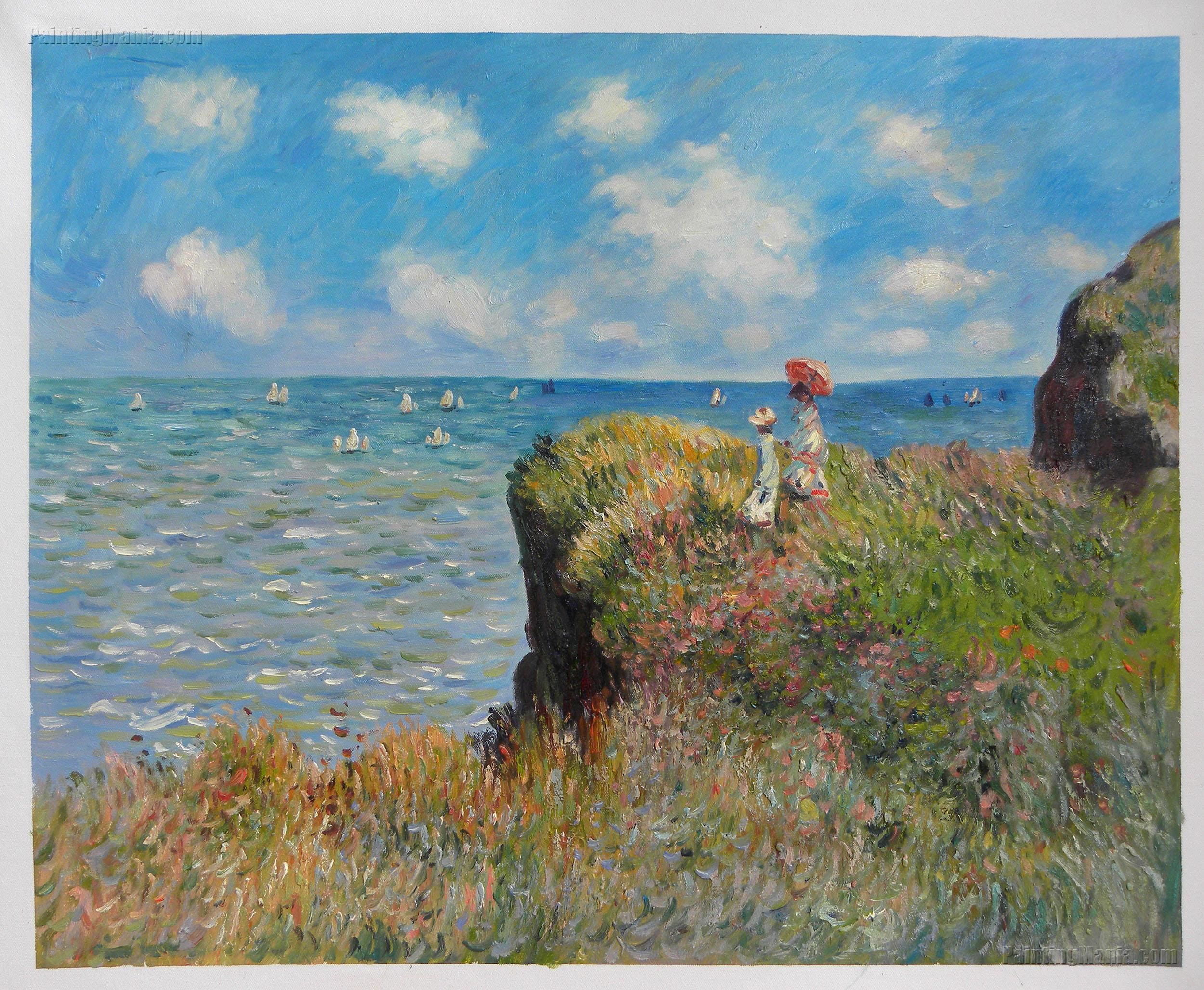 The Cliff Walk Pourville Claude Monet hand-painted oil | Etsy