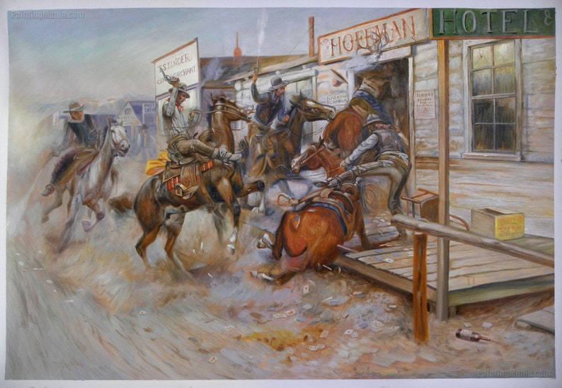 In Without Knocking Charles Russell Hand-painted Oil | Etsy