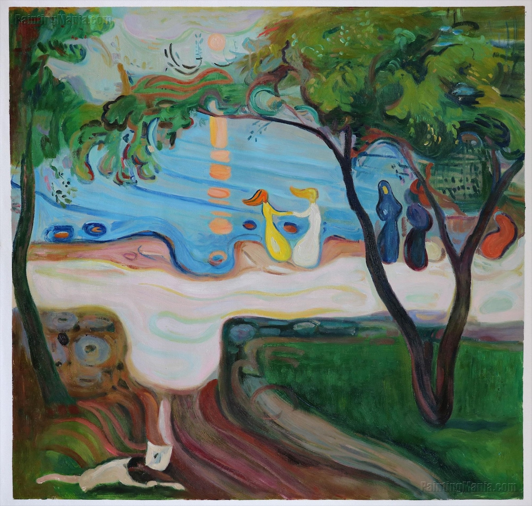Dance on the Beach Edvard Munch Hand-painted Oil Painting Reproduction ...