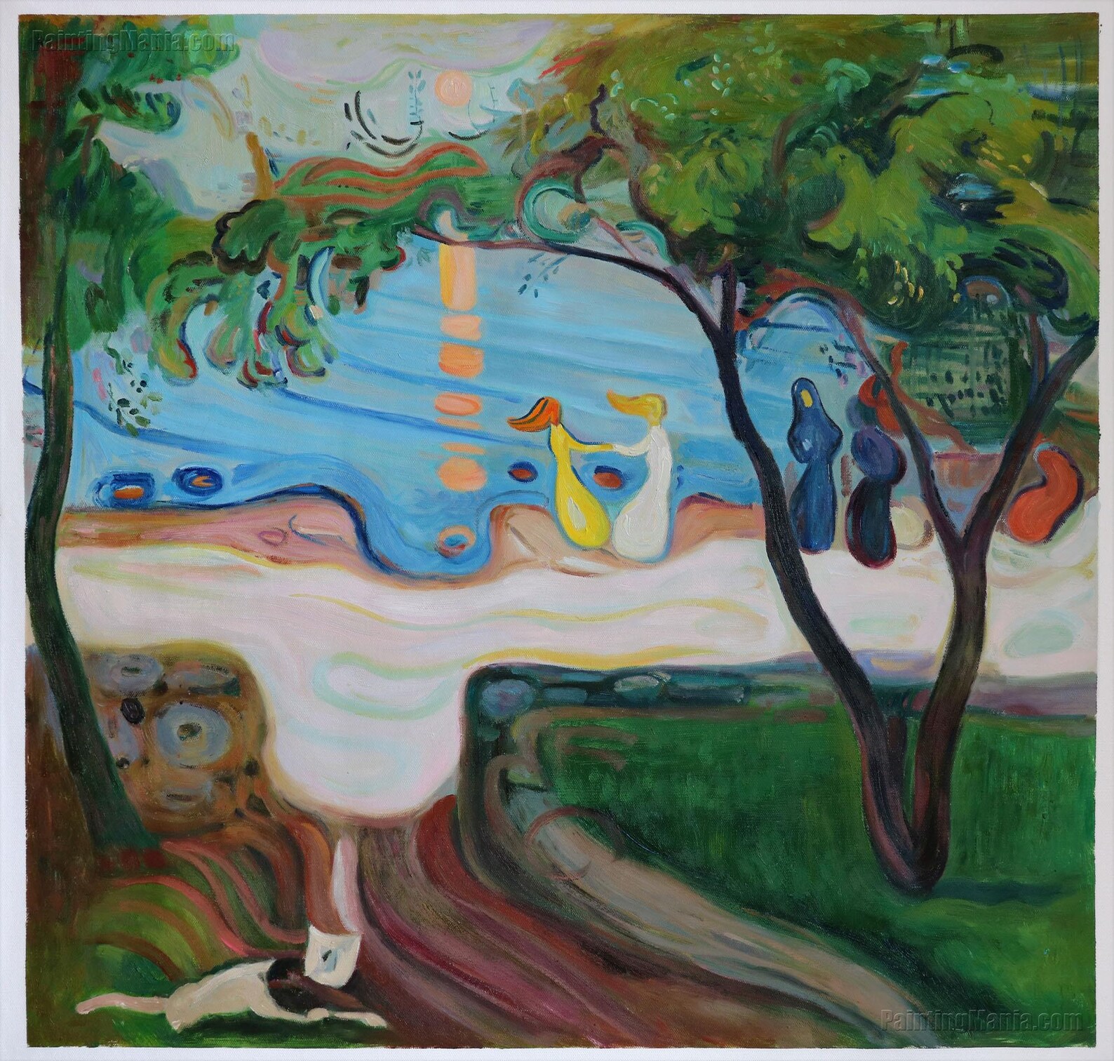 Dance on the Beach Edvard Munch Hand-painted Oil Painting - Etsy