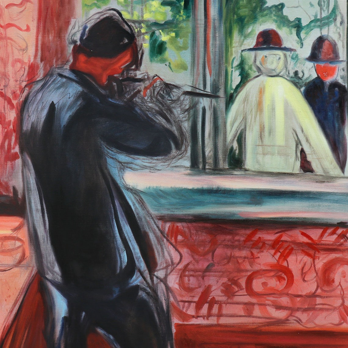 Uninvited Guests Edvard Munch Hand-painted Oil Painting - Etsy