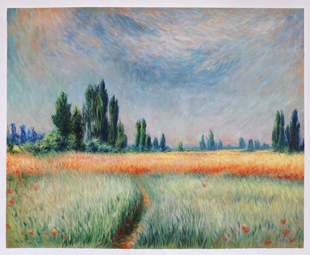 The Wheat Field Claude Monet Hand-painted Oil Painting Reproduction ...