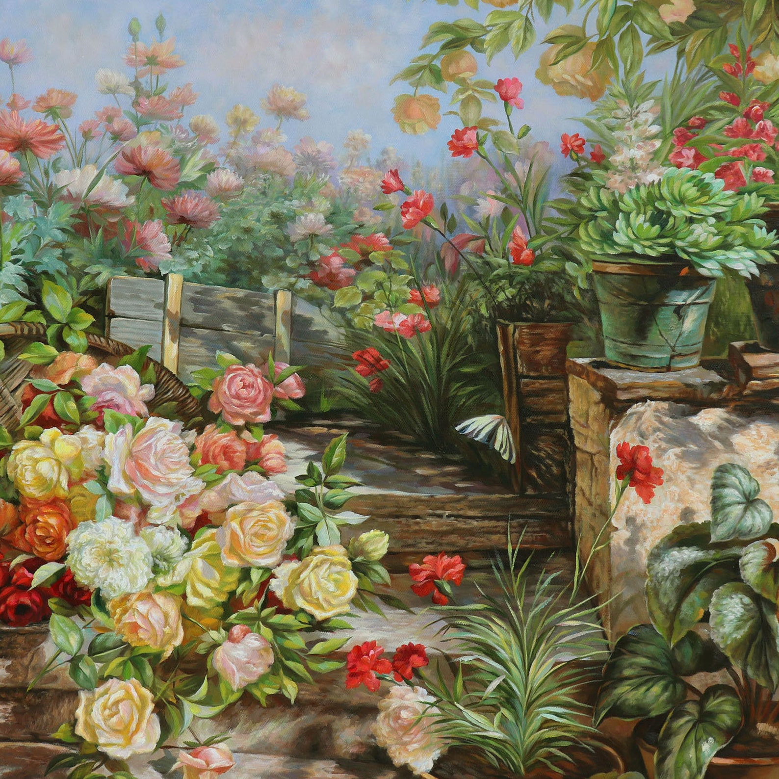 Rustic Garden in Blossom Olga Wisinger-florian Hand-painted | Etsy