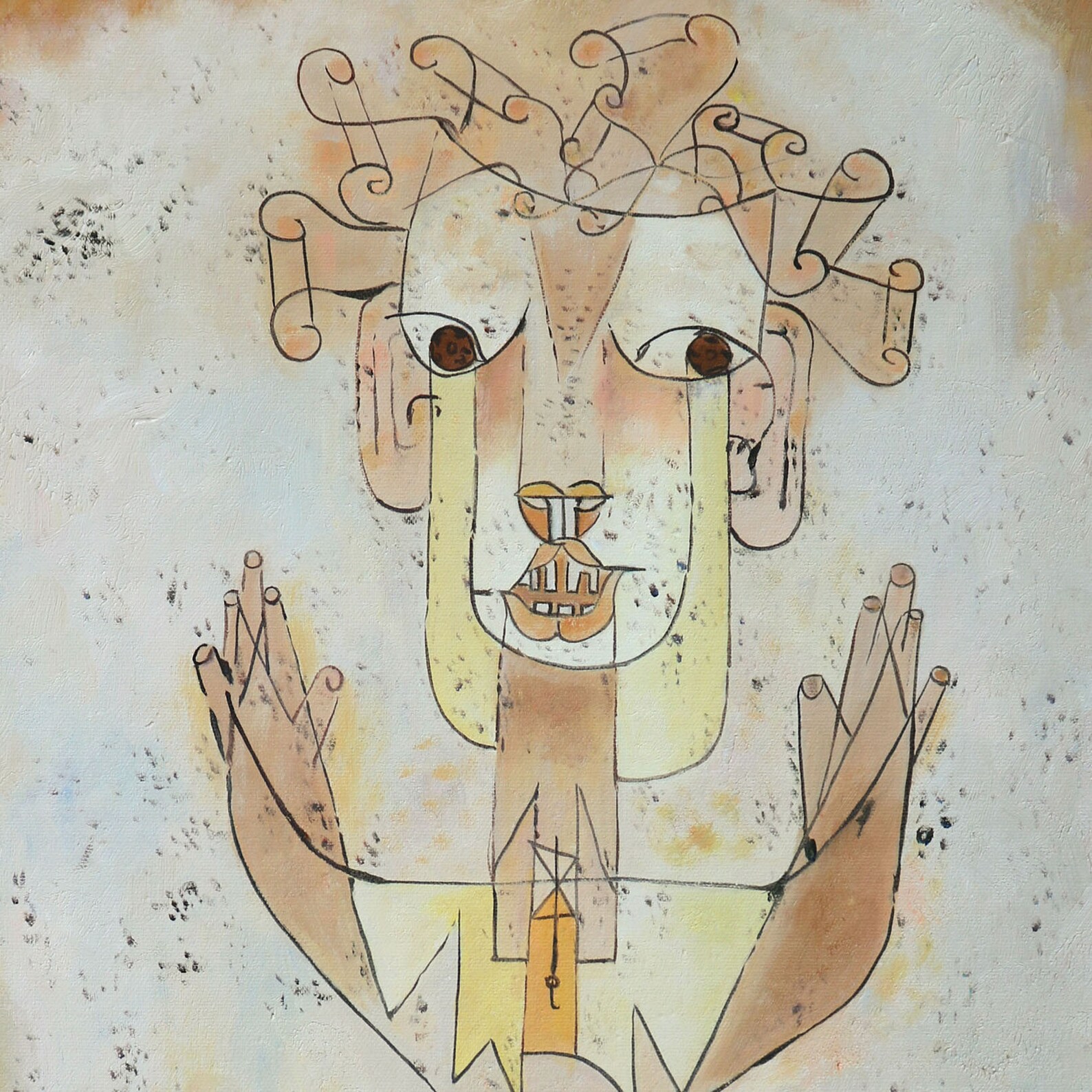 Angelus Novus the New Angel Paul Klee Hand-painted Oil - Etsy