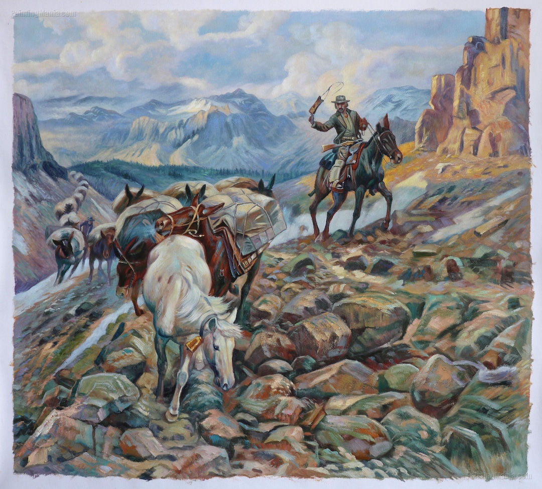 When Mules Wear Diamonds - Charles Marion Russell Oil Painting ...
