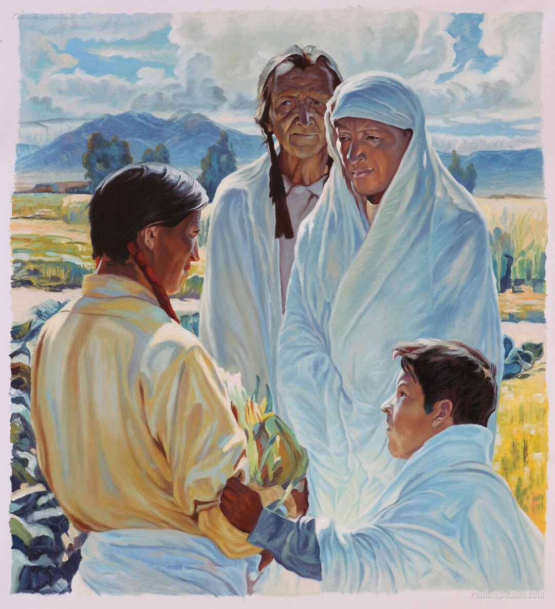 The Solemn Pledge Taos Indians - Walter Ufer Hand-painted Oil Painting ...