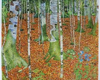 Gustav Klimt Birch Forest - Etsy