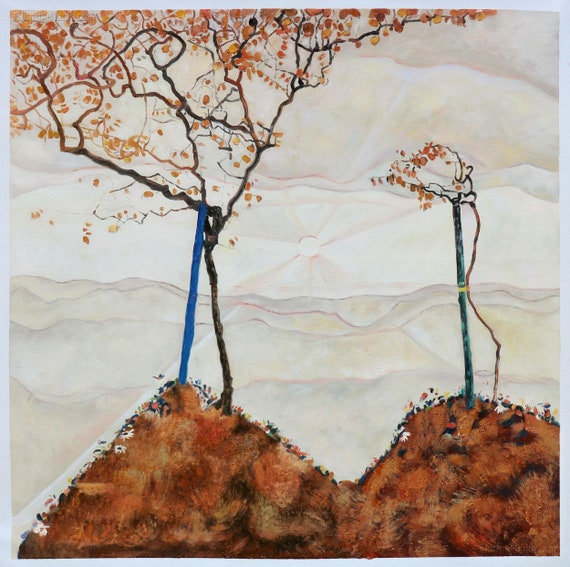 Soleil d'automne I Egon Schiele reproduction peinte à la | Etsy