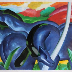 The Large Blue Horses Franz Marc Hand-painted Oil Painting Reproduction ...