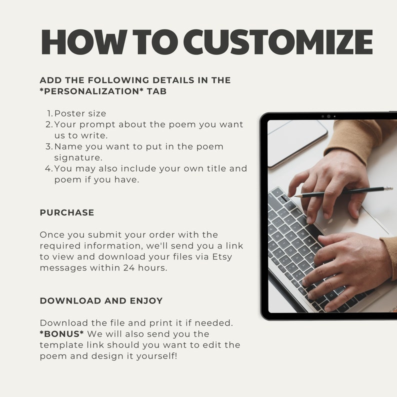 Custom Poem Print Wall Art Poetry Poster Personalize Housewarming Gift ...